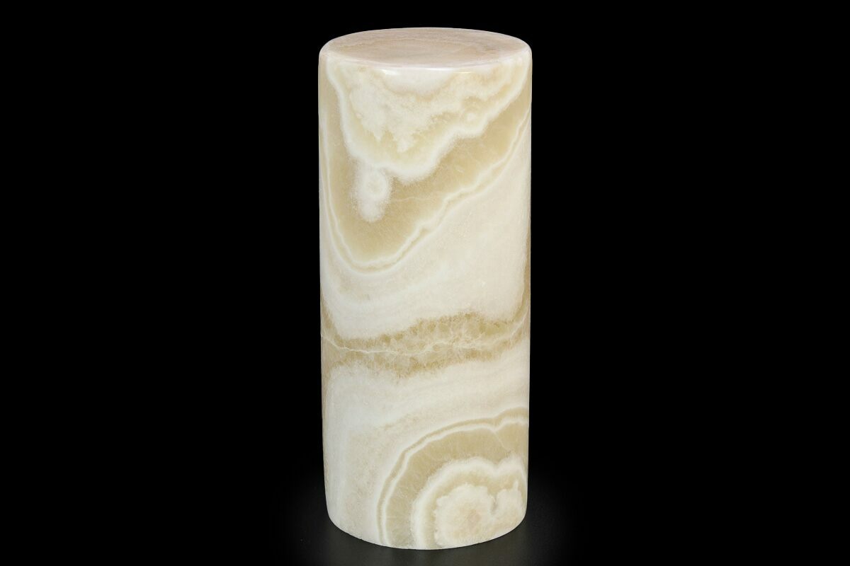10" Tall Polished Banded Onyx (Aragonite) Cylinder Lamp - Includes LED Light For Sale ...