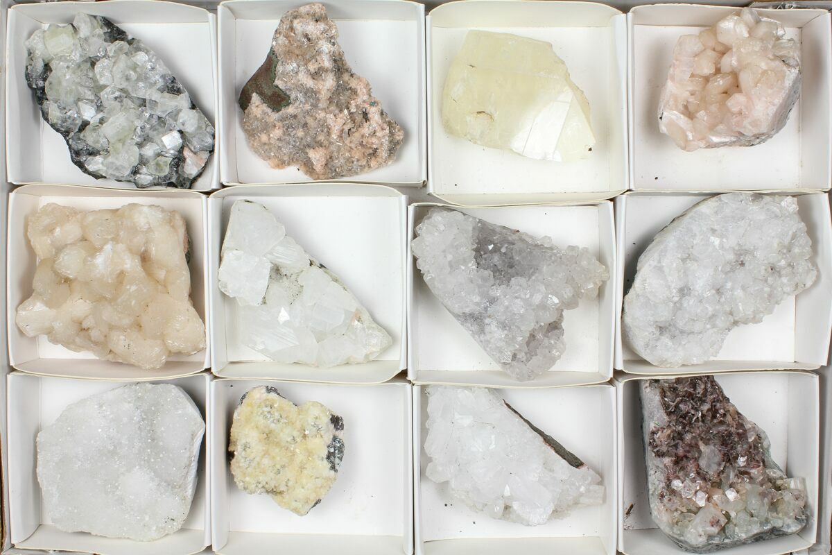 Mixed Indian Mineral & Crystal Flat - 12 Pieces For Sale (#95611 ...