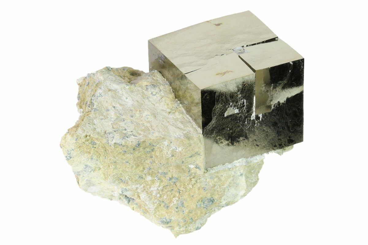 1.11" Natural Pyrite Cube In Rock - Navajun, Spain (#152298) For Sale ...