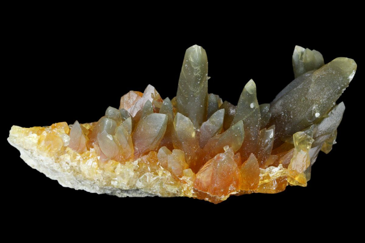 3.7" Amber-Yellow Calcite Crystal Cluster - Highly Fluorescent ...