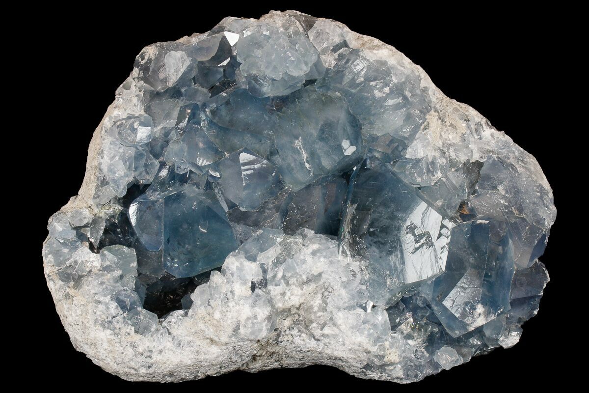 9.1" Sky Blue Celestine (Celestite) Geode Section - Madagascar (#182363 ...