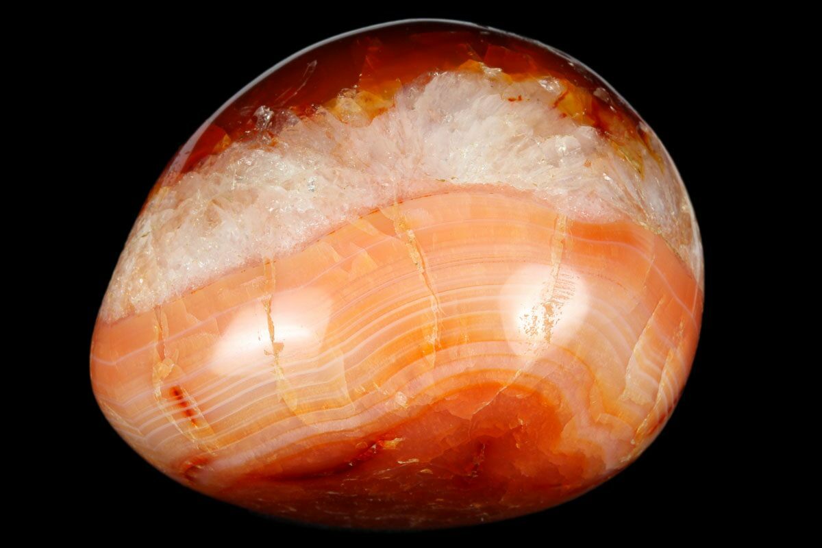 1.9" Colorful, Polished Carnelian Agate Palm Stone - Madagascar ...