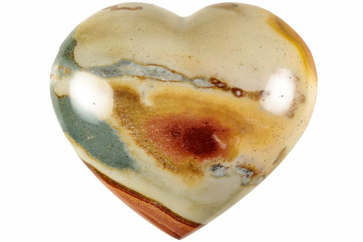 3.2" Wide, Polychrome Jasper Heart - Madagascar (#205262) For Sale ...