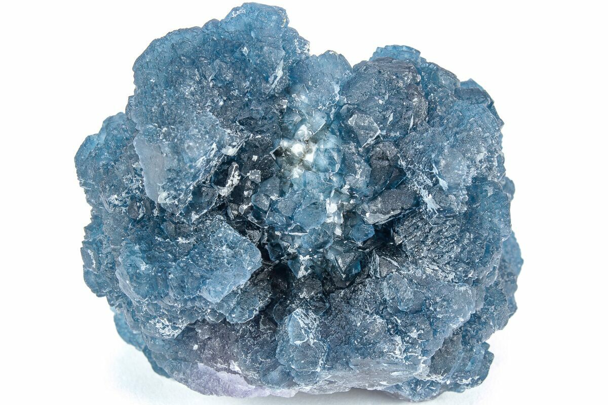 2.5" Blue, Cubic/Octahedral Fluorite Encrusted Quartz - Inner Mongolia ...