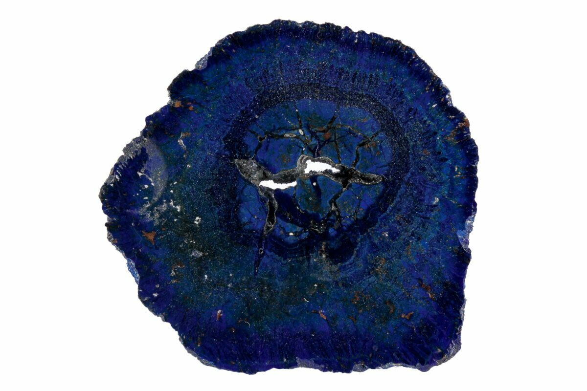 1.45" Vivid Blue, Cut/Polished Azurite Nodule Slice - Siberia (#209516 ...