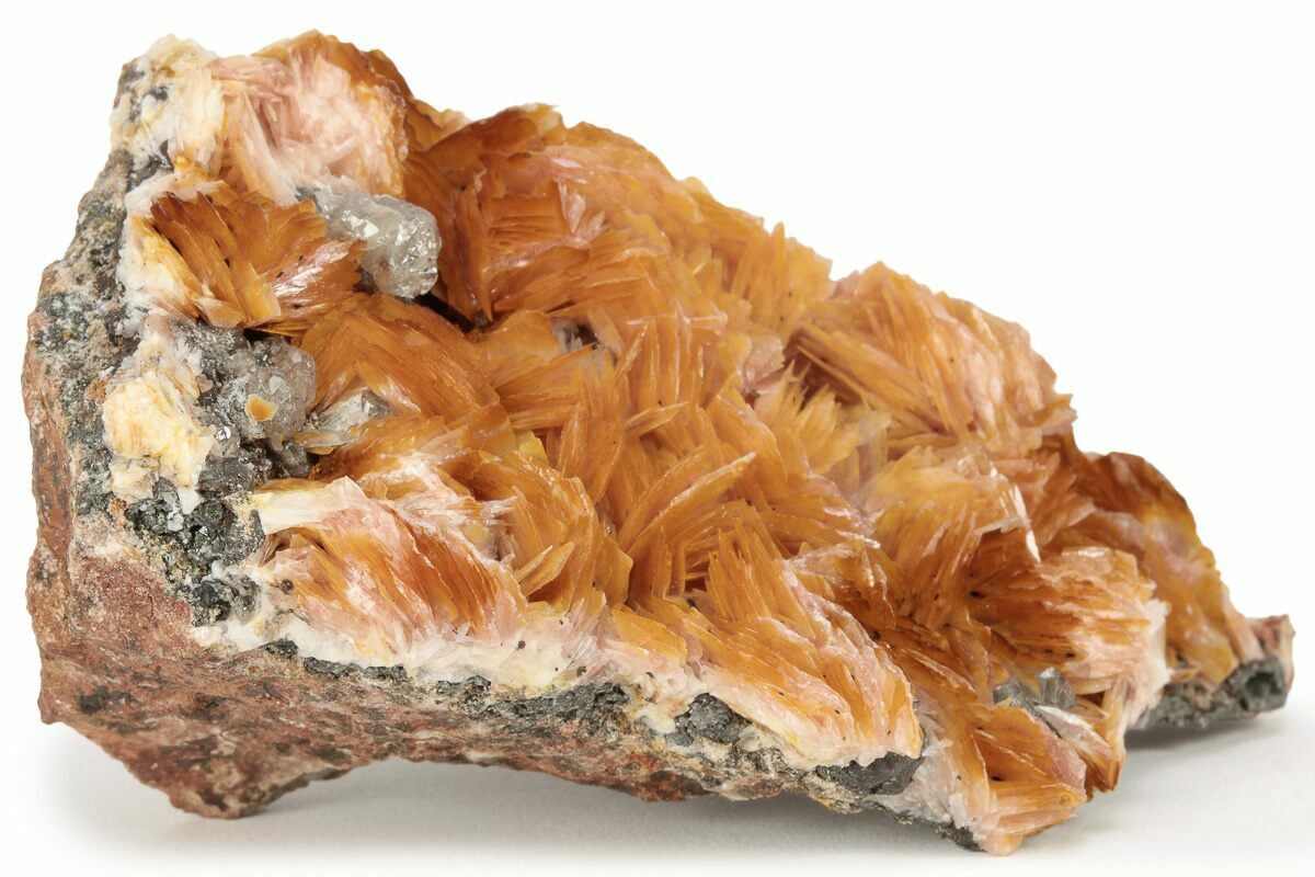 3.2" Cerussite Crystals with Bladed Barite on Galena - Morocco (#222914 ...