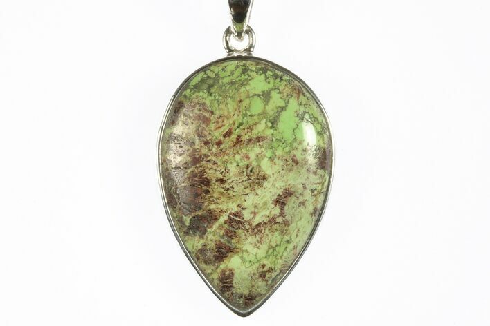 1.35" Green Gaspeite Pendant (Necklace) - 925 Sterling Silver (#228697 ...
