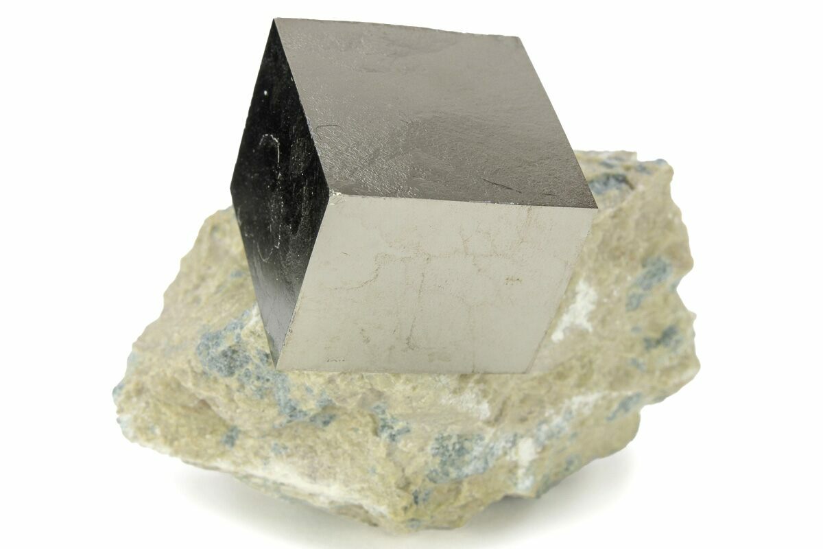 .9" Natural Pyrite Cube In Rock - Navajun, Spain (#227698) For Sale ...