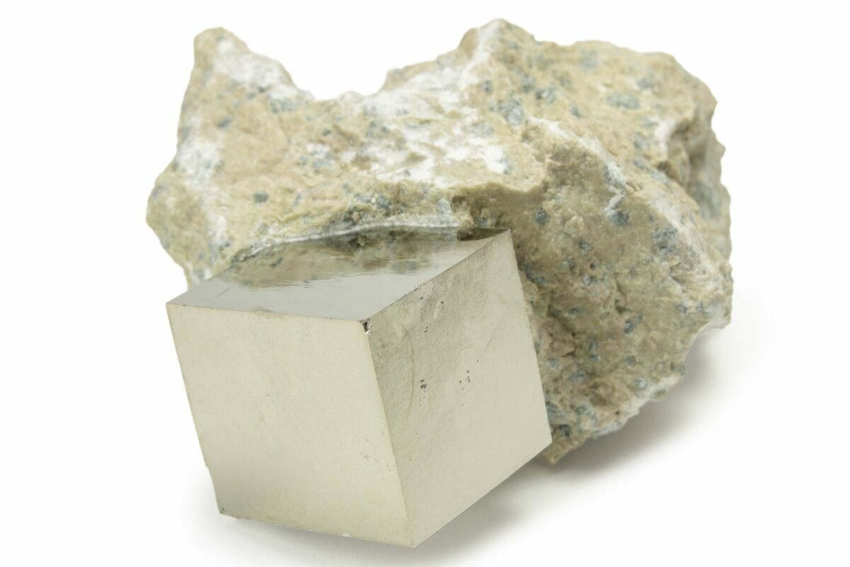 .85" Natural Pyrite Cube In Rock - Navajun, Spain (#227704) For Sale ...