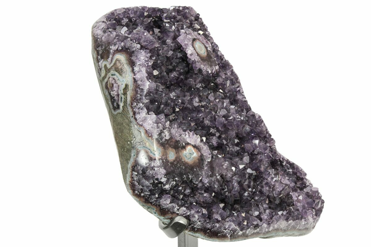 9.9" Sparkly Amethyst Geode Section on Metal Stand (#233922) For Sale ...
