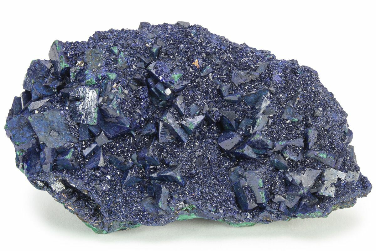 2.6" Sparkling Azurite Crystals on Fibrous Malachite - China (#236661 ...
