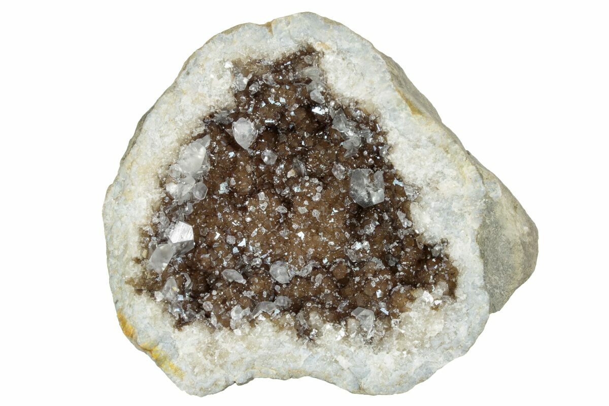 2.4" Keokuk Quartz Geode with Calcite Crystals (Half) - Missouri ...