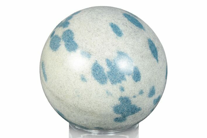3" Blue Polka Dot Stone (Apatite & Cleavelandite) Sphere (#246454) For ...