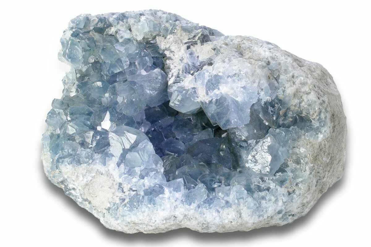 9.2" Crystal Filled Celestine (Celestite) Geode - Madagascar (#248651 ...