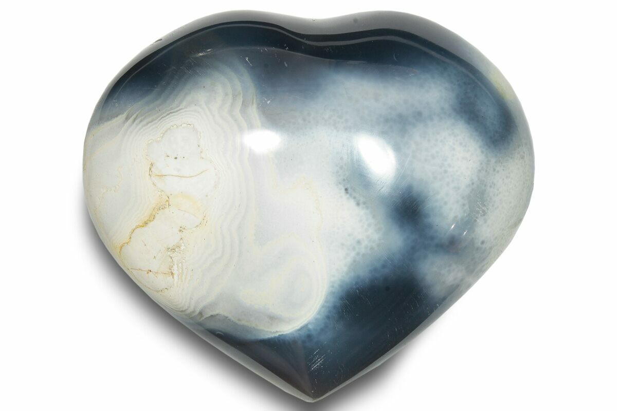 2.45" Polished Orca Agate Heart - Madagascar (#249168) For Sale ...