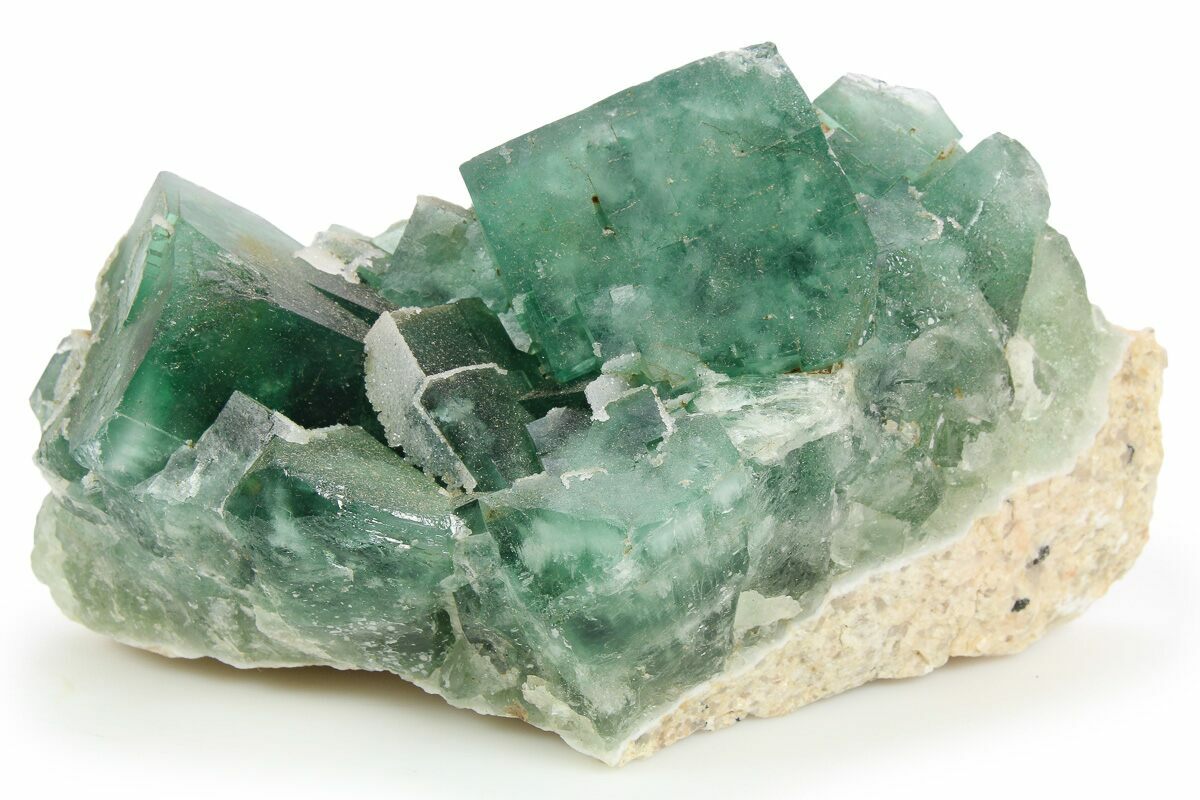 5" Green, Fluorescent, Cubic Fluorite Crystals - Madagascar (#253598 ...