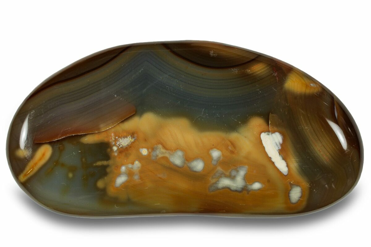 5" Colorful, Polished Carnelian Agate Palm Stone - Madagascar (#256370 ...