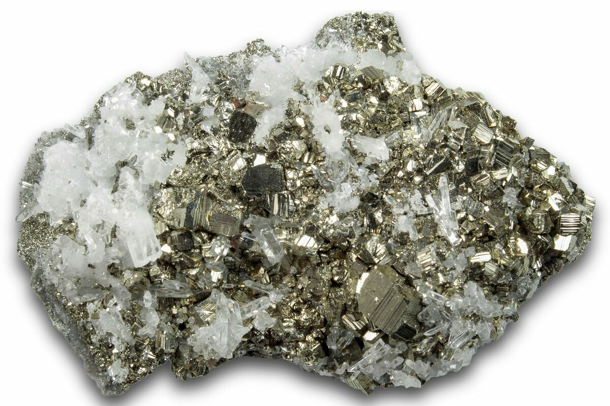 2.6" Shimmering Striated Pyrite & Quartz - Peru (#258465) For Sale ...