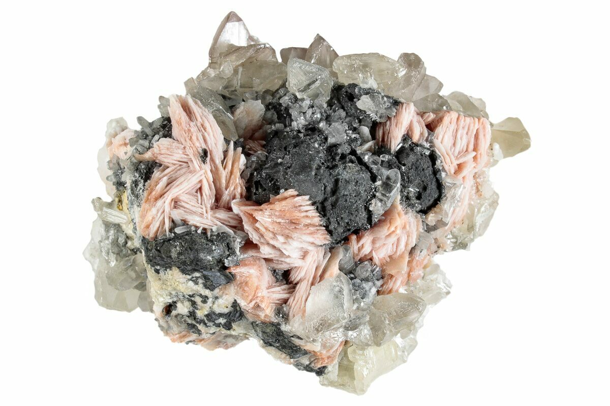 2.5" Cerussite Crystals with Bladed Barite on Galena - Morocco (#259053 ...