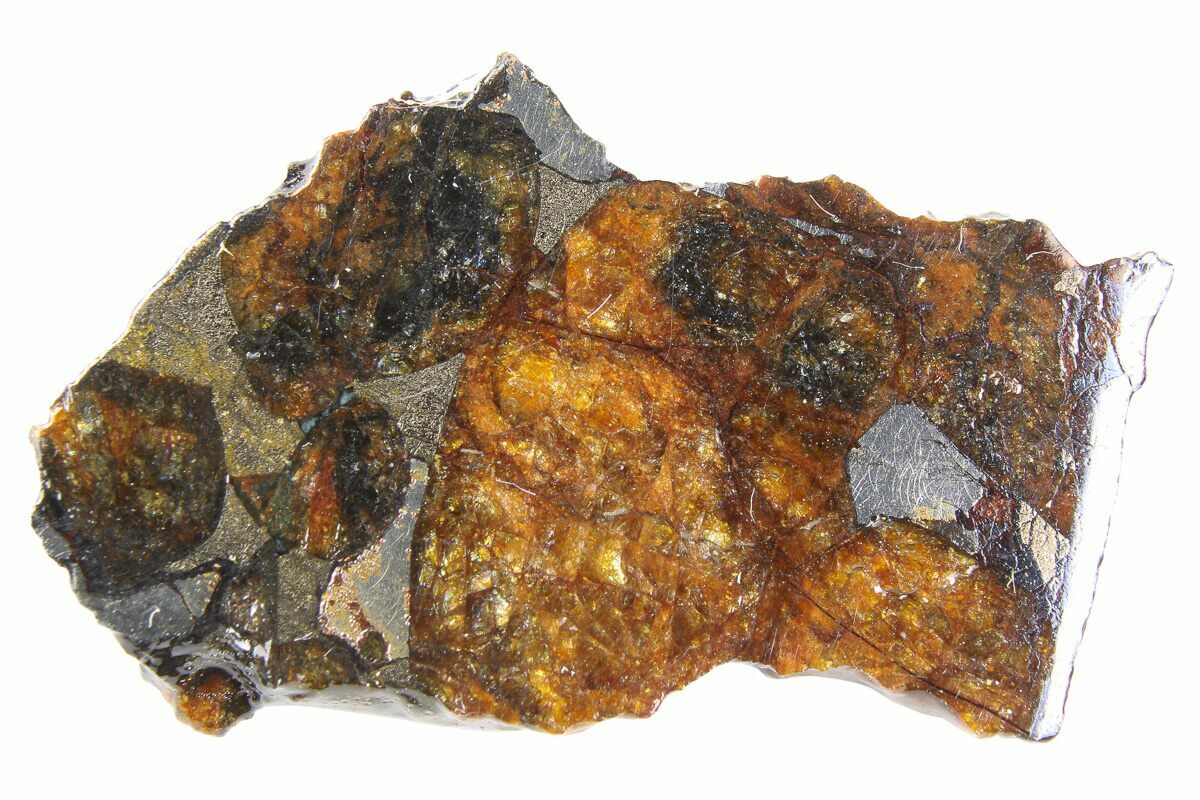 .8" Polished Sericho Pallasite Meteorite (1.3 g) Slice - Kenya (#259706 ...