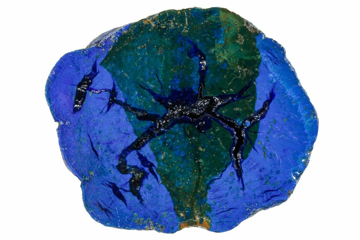 1.15" Vivid Blue, Cut/Polished Azurite & Malachite Nodule - Siberia ...