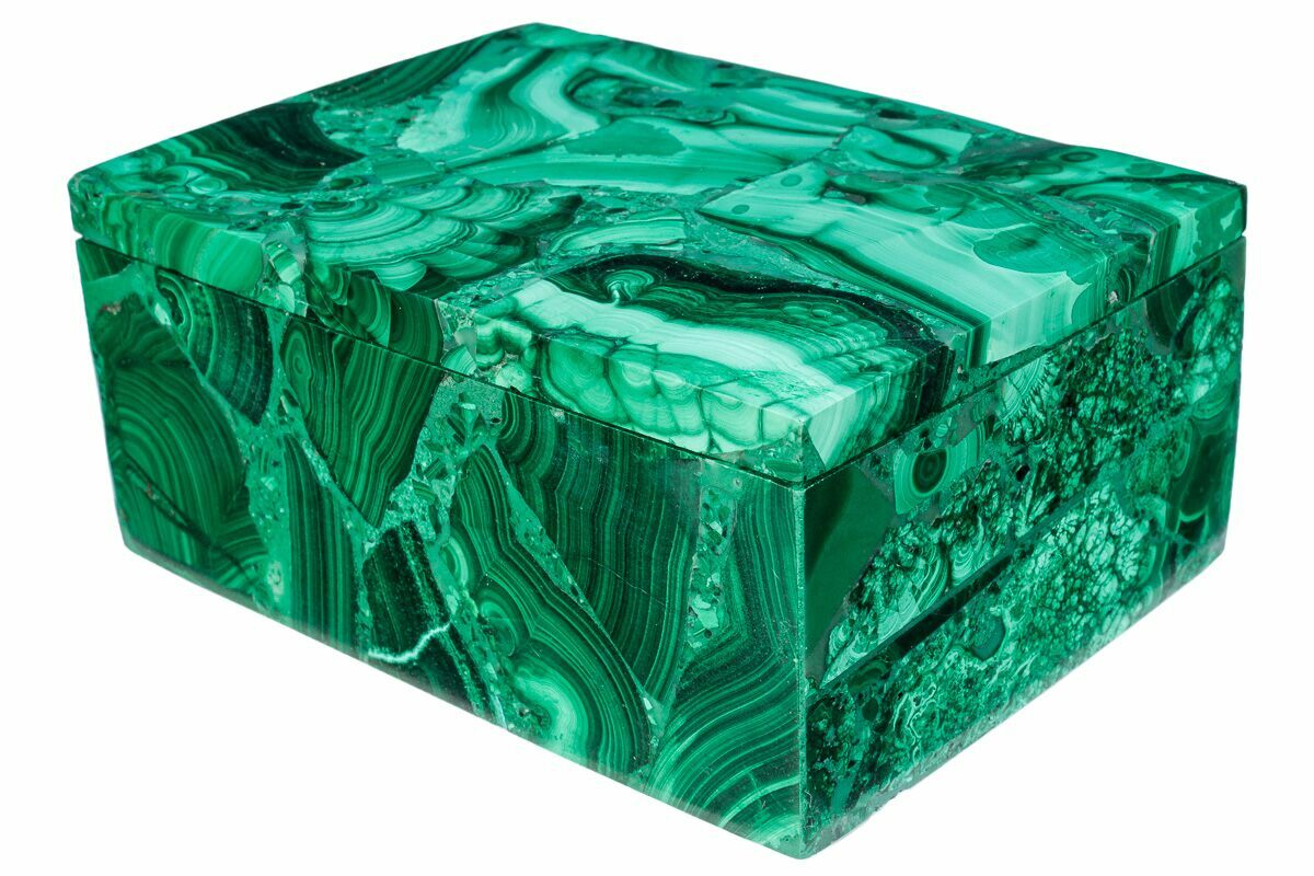 3.9" Wide Malachite Jewelry Box - Congo (#263283) For Sale - FossilEra.com
