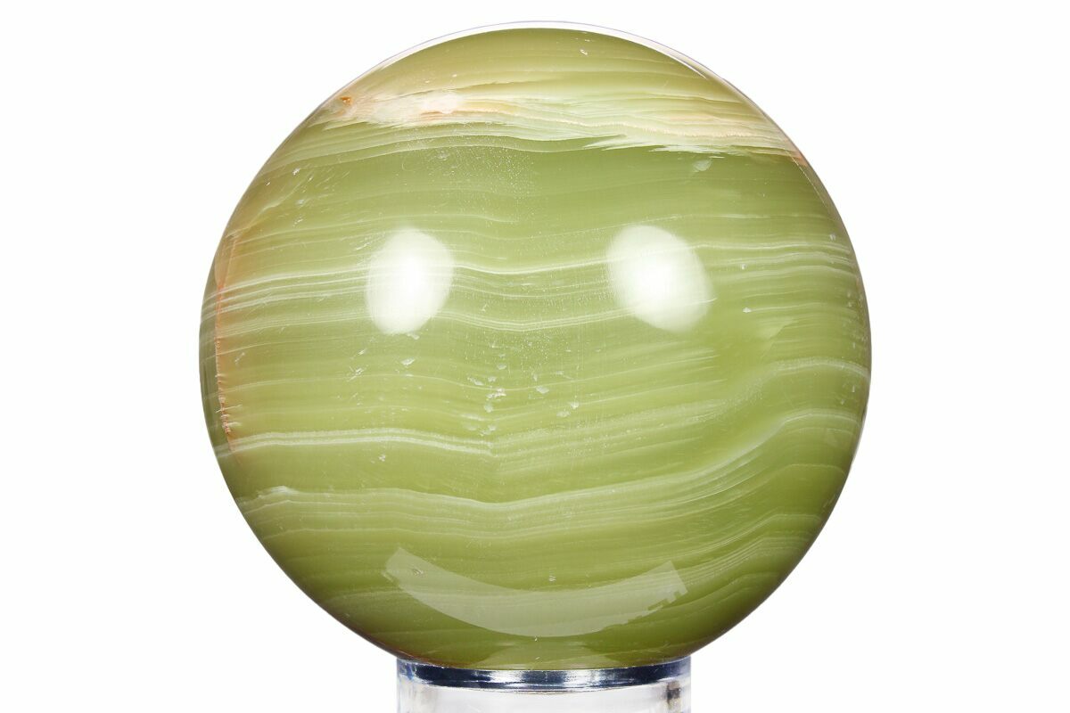 3.95" Polished Green Banded Calcite Sphere - Pakistan (#265544) For ...