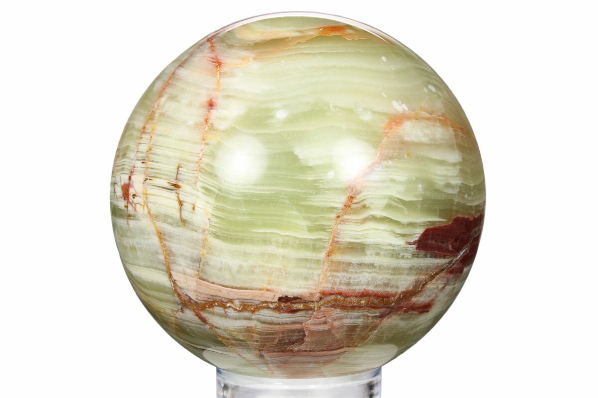 4" Polished Green Banded Calcite Sphere - Pakistan (#265573) For Sale ...