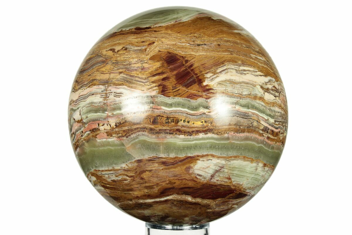 5.8" Polished Green Banded Calcite Sphere - Pakistan (#266212) For Sale ...