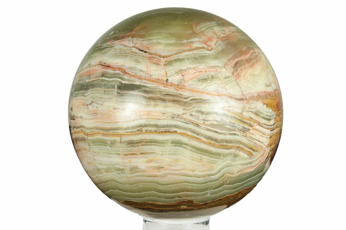 3.9" Polished Green Banded Calcite Sphere - Pakistan (#266488) For Sale ...