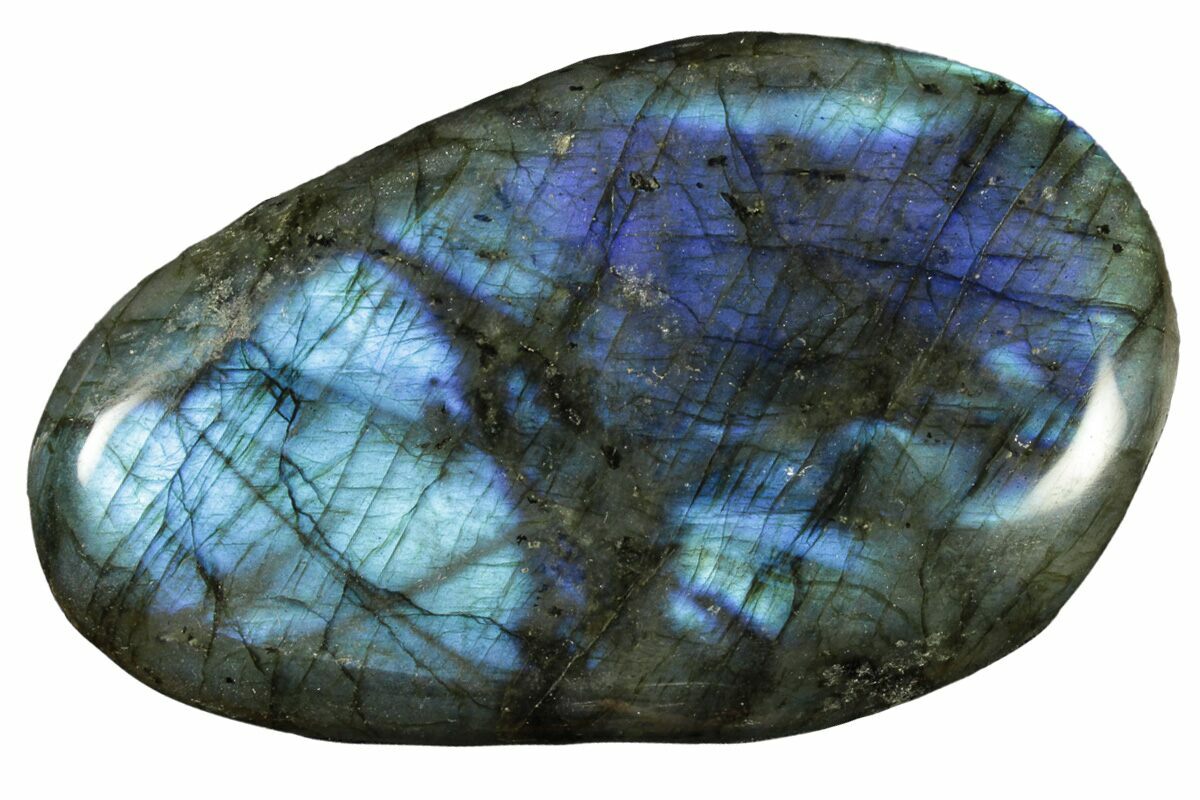 4" Flashy, Polished Labradorite Palm Stone - Madagascar (#261563) For ...