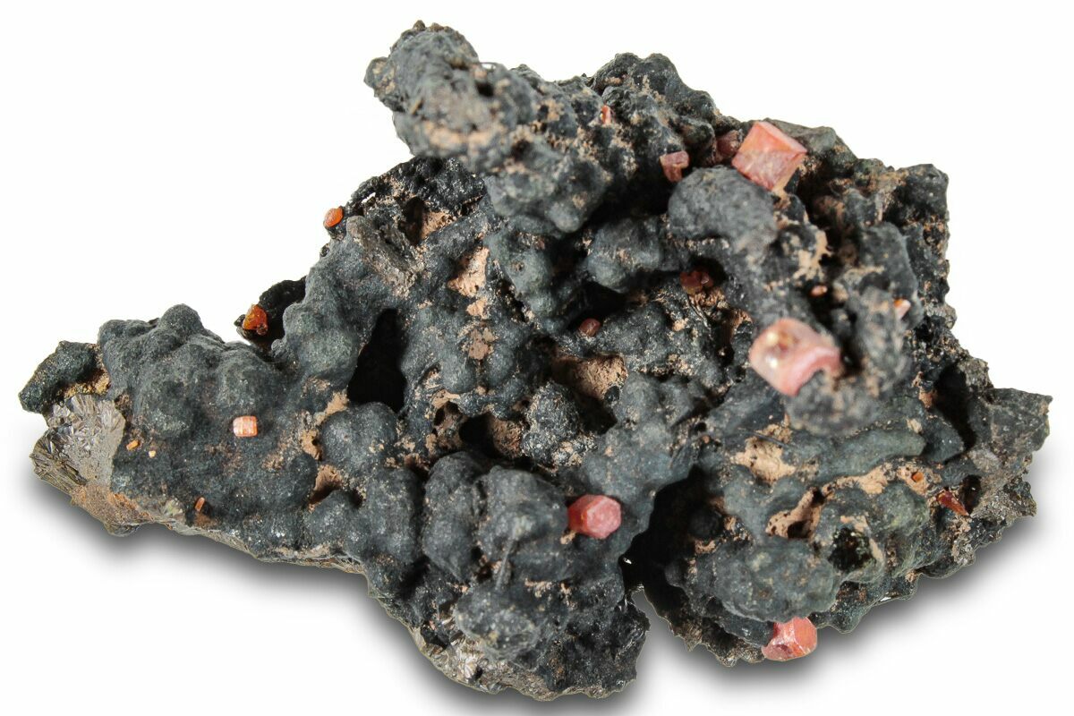 2.2" Small Red Vanadinite Crystals on Goethite - Morocco (#292903) For ...