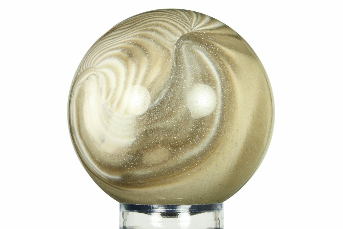 3.5" Polished Striped Flint Sphere - Poland (#299289) For Sale ...