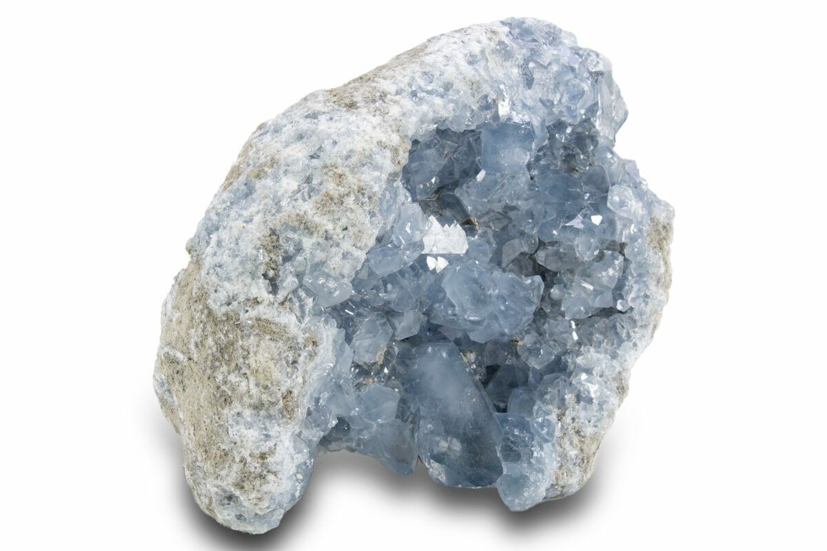 6.8" Crystal Filled Celestine (Celestite) Geode - Madagascar (#300113 ...