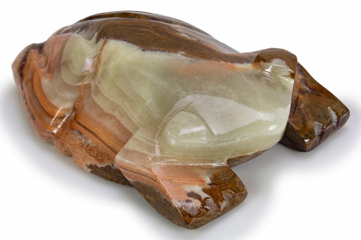 4.45" Carved Green Banded Calcite Frog - Pakistan (#301359) For Sale ...