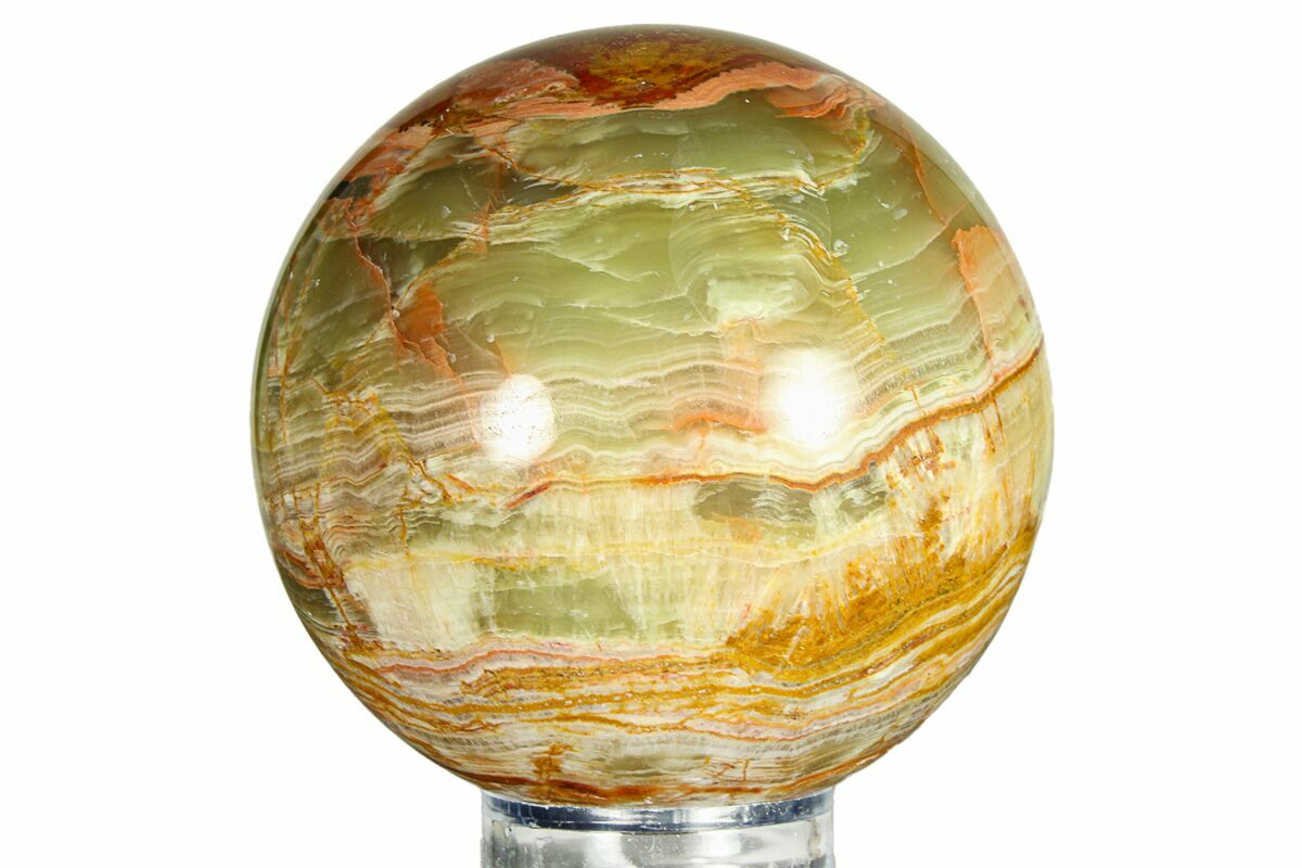 3.95" Polished Green Banded Calcite Sphere - Pakistan (#301450) For ...