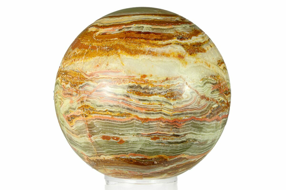 2.95" Polished Green Banded Calcite Sphere - Pakistan (#301466) For ...