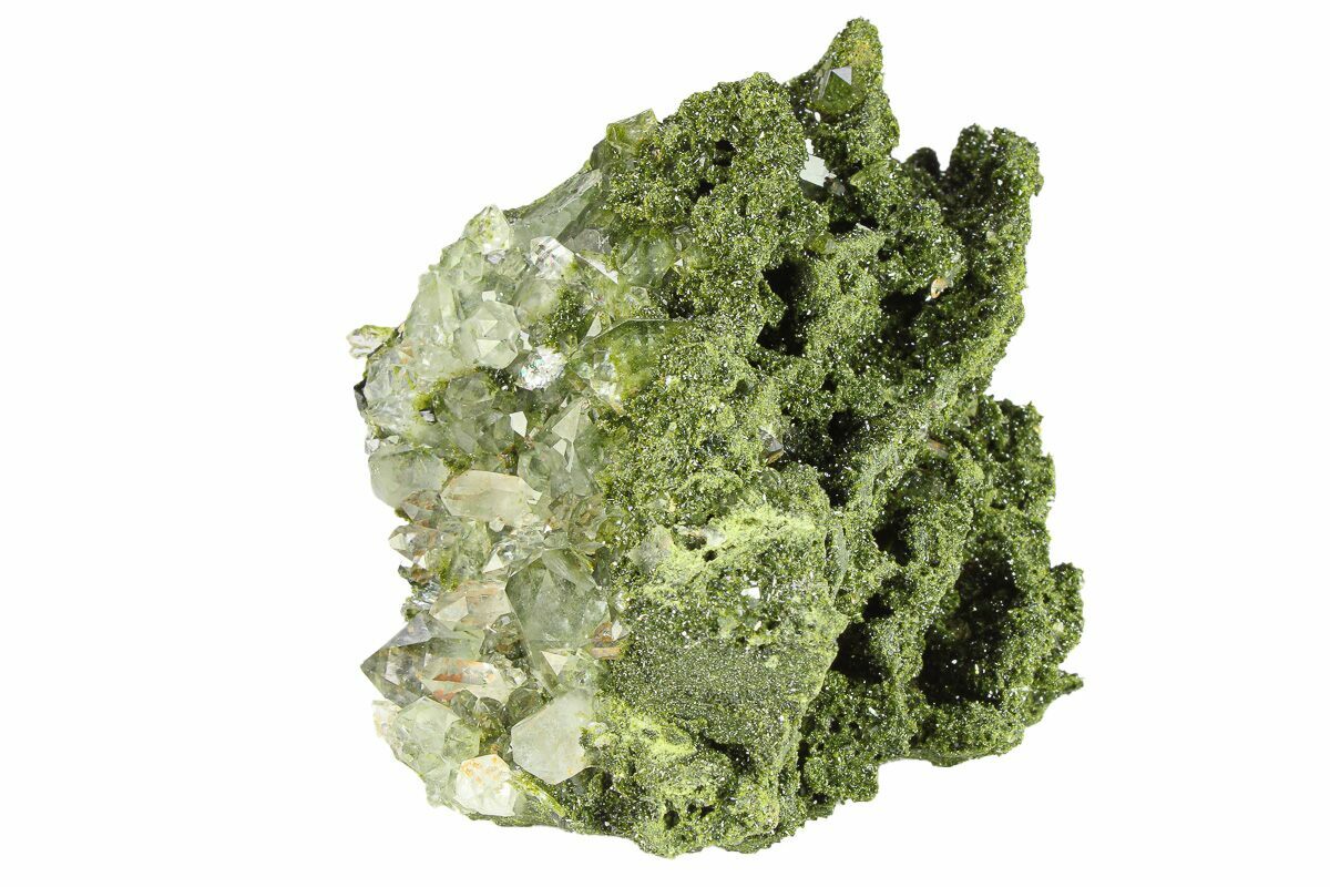 3" Sparkling Dark Green Epidote Crystals with Quartz - Turkey (#301737 ...