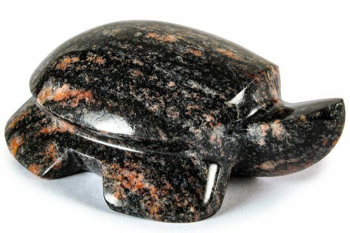 3.5" Carved Alkali-Feldspar (Red Flower Granite) Turtle - Colorado ...