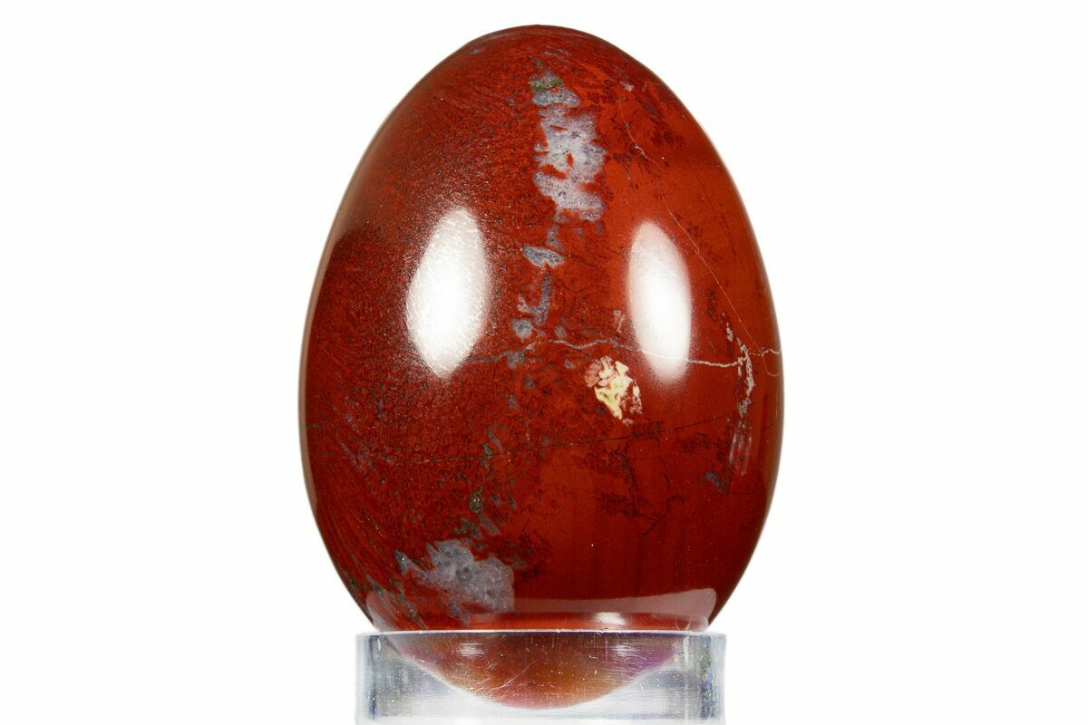 2.3" Polished Red Jasper Egg with Agate Pockets - South Africa (#312685) For Sale - FossilEra.com