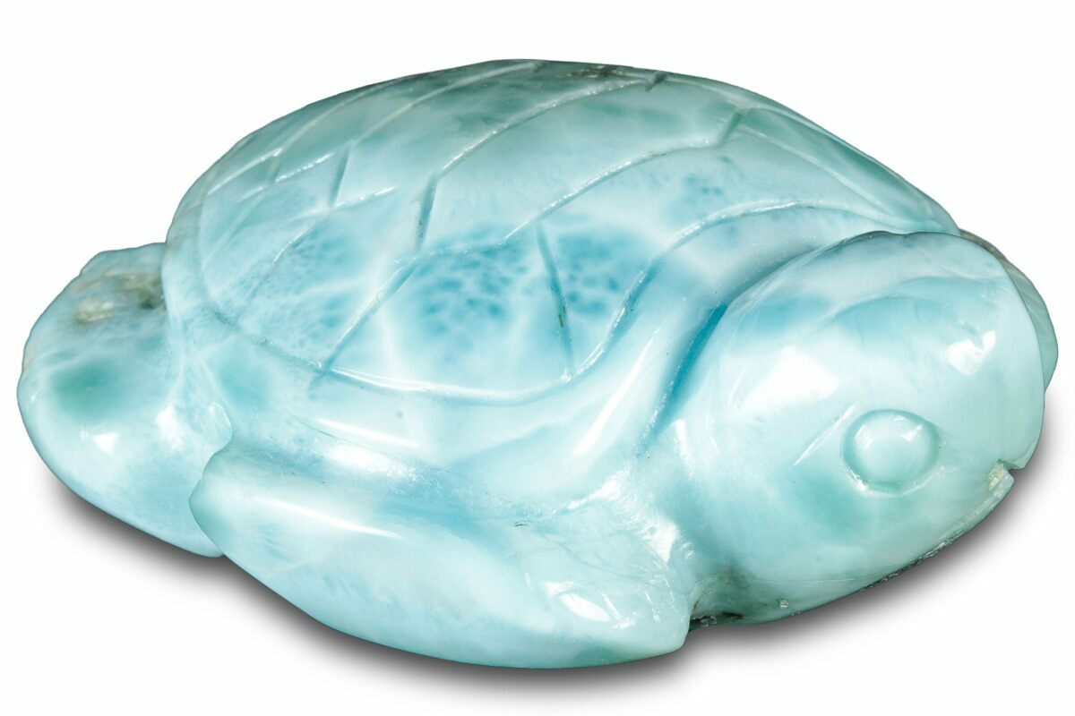 2" Polished Carved Larimar Sea Turtle - Dominican Republic (#314978 ...