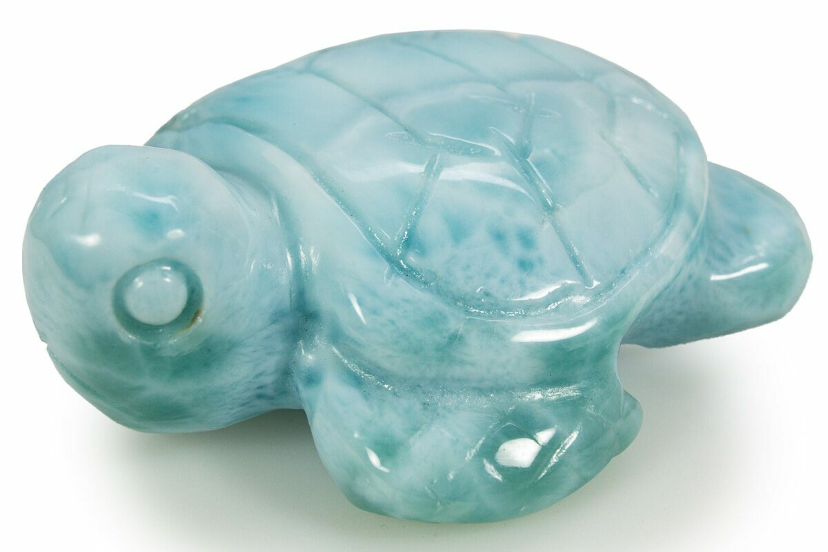 1.25" Polished Carved Larimar Sea Turtle - Dominican Republic (#314965 ...