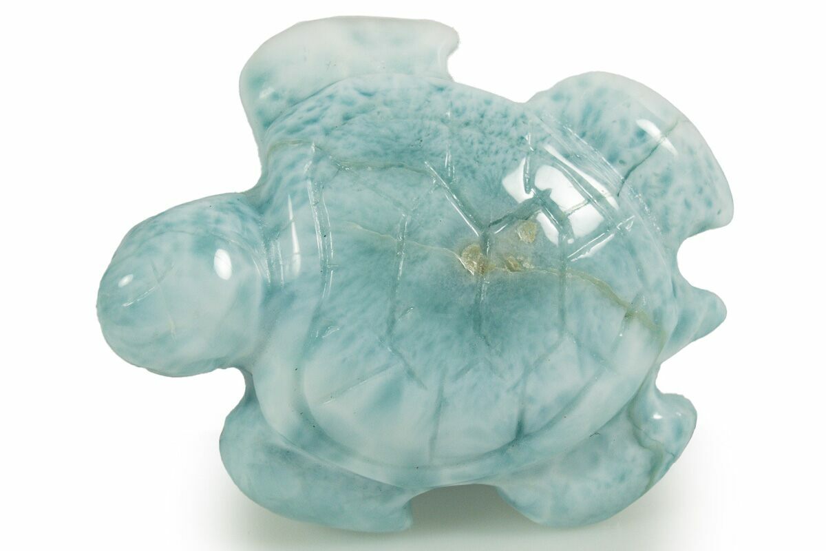 1.35" Polished Carved Larimar Sea Turtle - Dominican Republic (#314970 ...