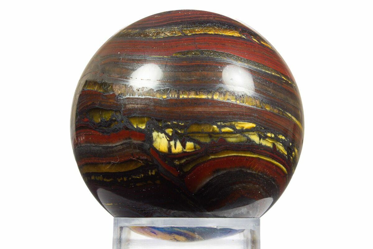 2" Polished Tiger Iron "Stromatolite" Sphere - 3.02 Billion Years ...