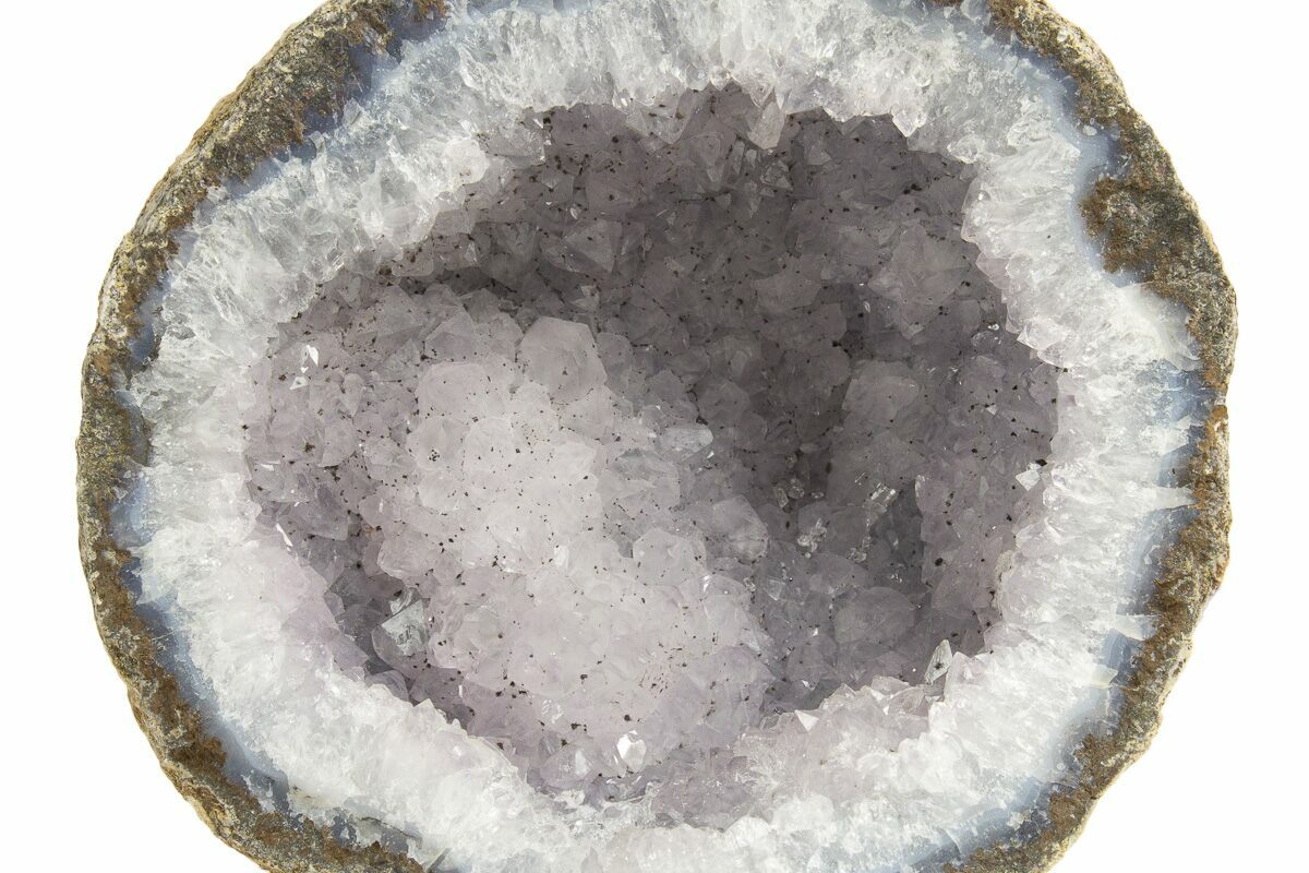 5" Las Choyas "Coconut" Geode Half with Quartz Crystals - Mexico ...