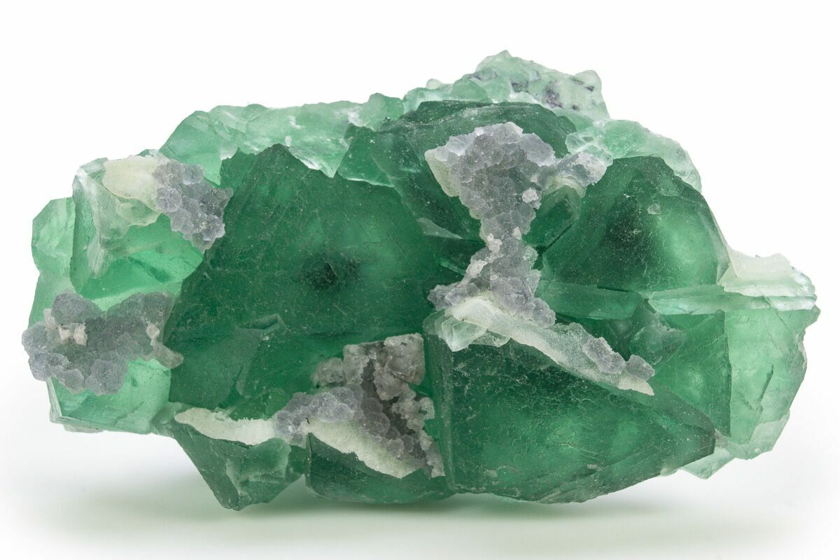 3.7" Apple-Green Octahedral Fluorite Crystal Cluster - China (#319715 ...