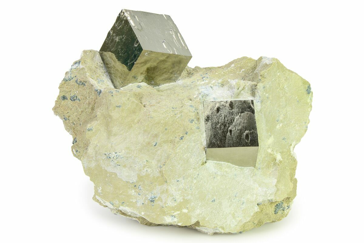 Two Large Natural Pyrite Cube In Rock - Navajun, Spain (#325097) For ...