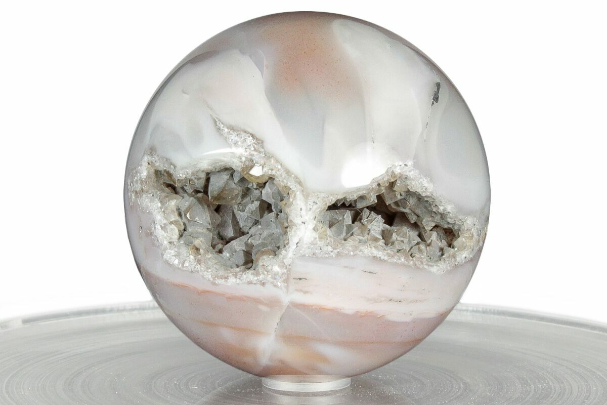 1.2" Colorful Polished Brazilian Agate Sphere w/ Quartz Pockets ...