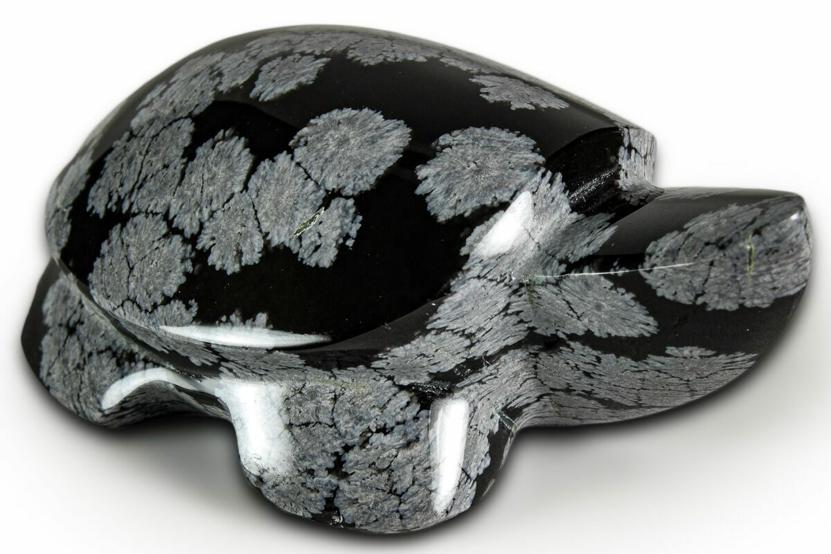 2.4" Polished Snowflake Obsidian Turtle - California (#331619) For Sale ...