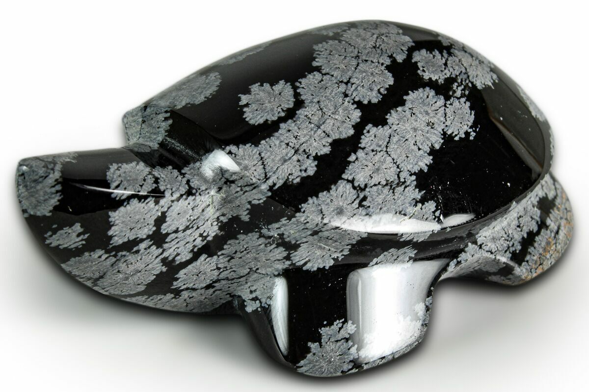 2.4" Polished Snowflake Obsidian Turtle - California (#331619) For Sale ...